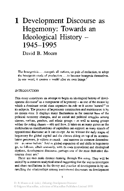 (PDF) Development Discourse as Hegemony: Towards an Ideological History ...