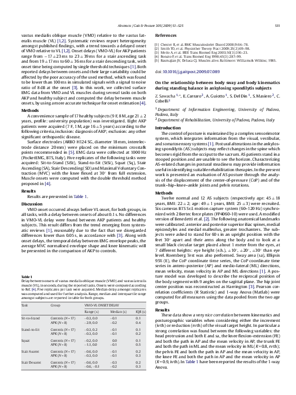 (PDF) On the relationship between body sway and body kinematics during ...