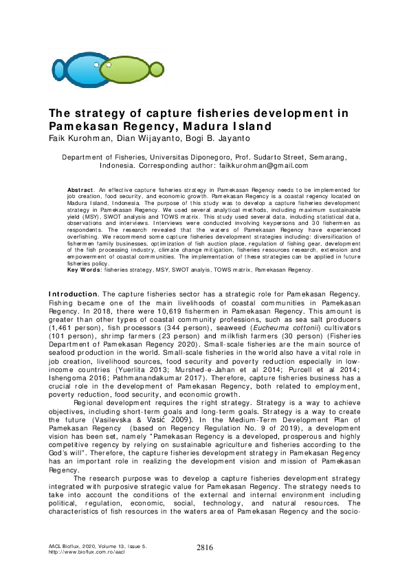 (PDF) The strategy of capture fisheries development in Pamekasan ...