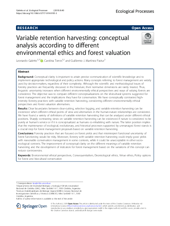 (PDF) Variable retention harvesting: conceptual analysis according to ...