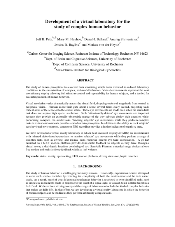 (PDF) Development of a virtual laboratory for the study of complex ...