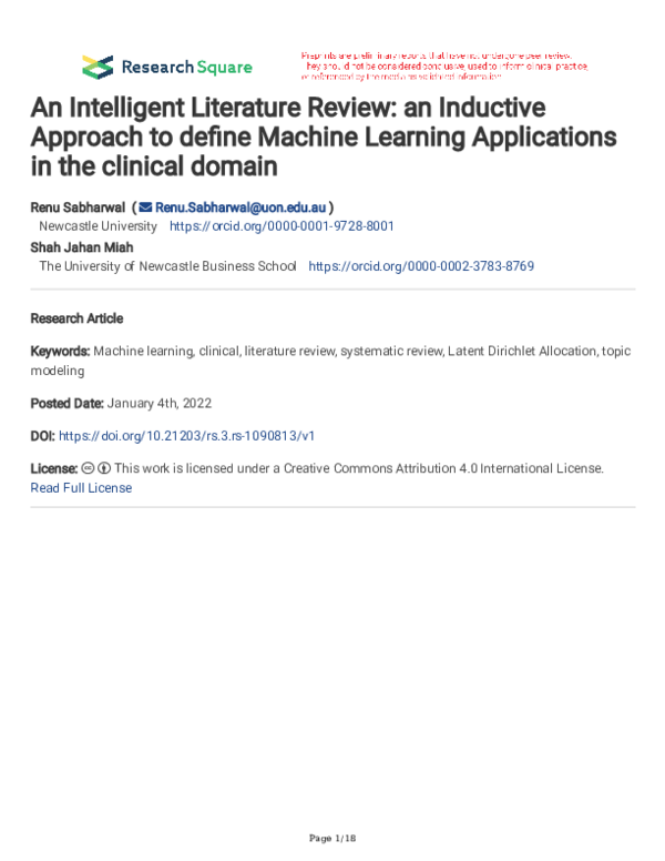 (PDF) An Intelligent Literature Review: an Inductive Approach to define Machine Learning ...