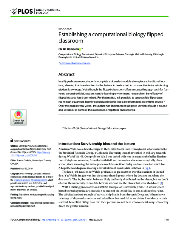 (PDF) Establishing a computational biology flipped classroom
