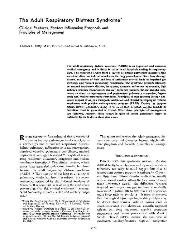 (PDF) The Adult Respiratory Distress Syndrome