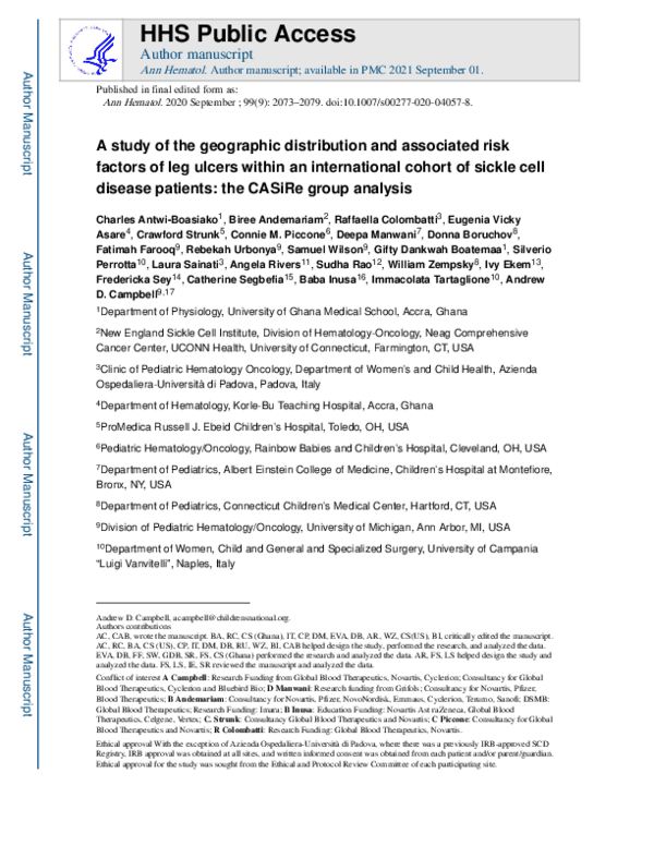 (PDF) A study of the geographic distribution and associated risk ...