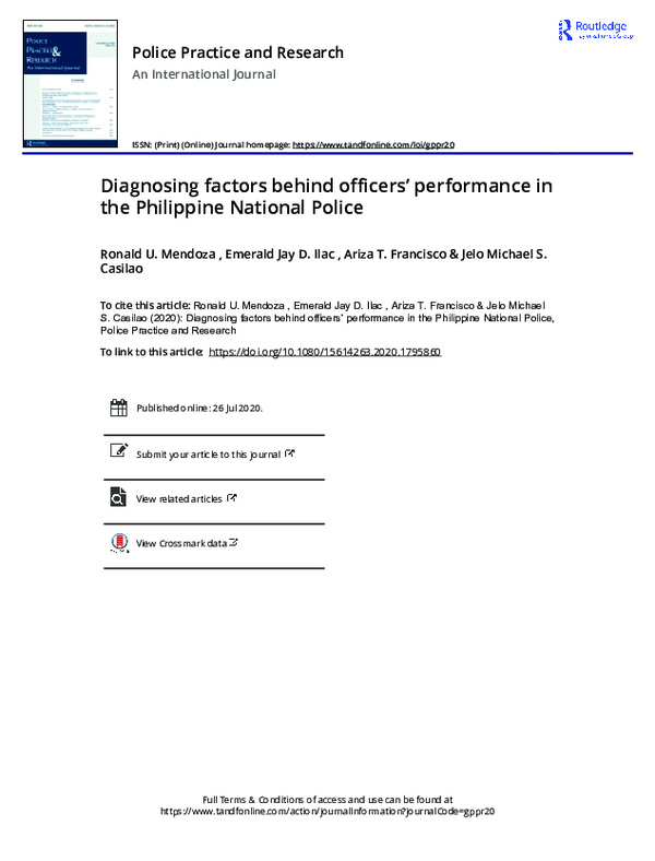(PDF) Diagnosing Factors behind Officers’ Performance in the Philippine ...