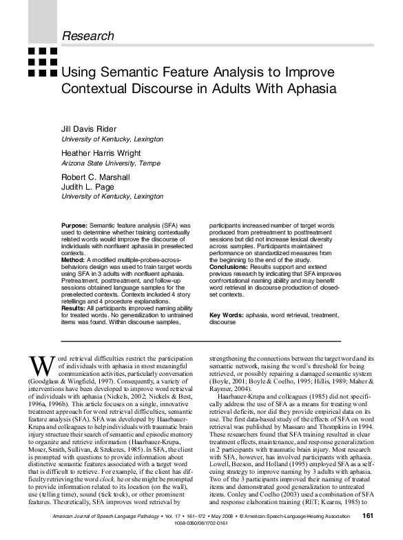 (PDF) Using Semantic Feature Analysis to Improve Contextual Discourse ...