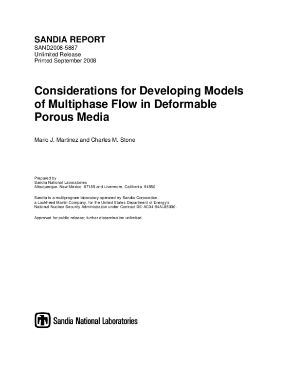 (PDF) Considerations for developing models of multiphase flow in deformable porous media