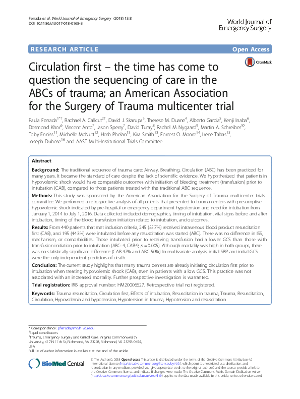 (PDF) Circulation first - the time has come to question the sequencing ...