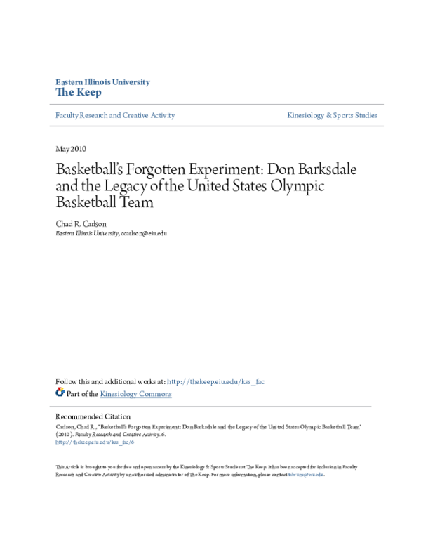(PDF) Basketball's Forgotten Experiment: Don Barksdale and the Legacy ...
