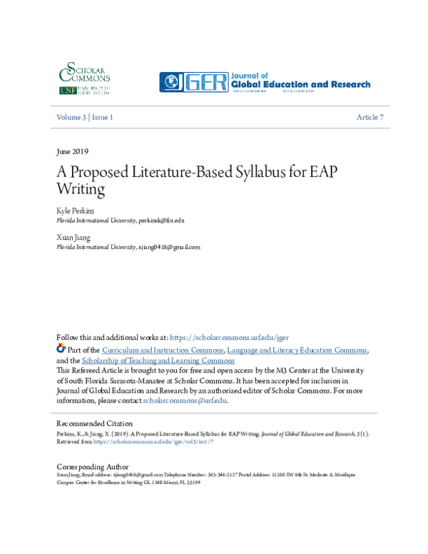 (PDF) A proposed literature-based syllabus for EAP writing