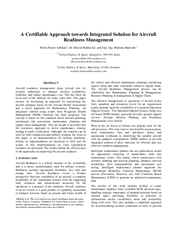 (PDF) A Certifiable Approach towards Integrated Solution for Aircraft ...