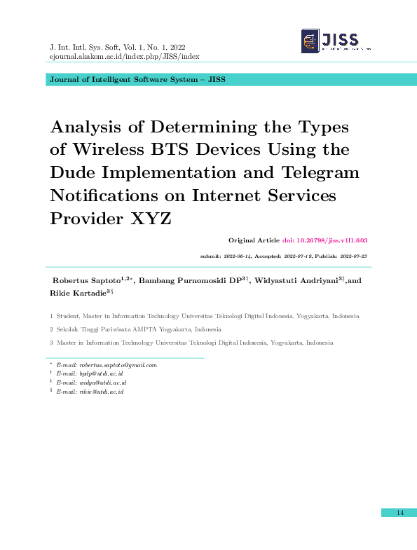 Pdf Analysis Of Determining The Types Of Wireless Bts Devices Using