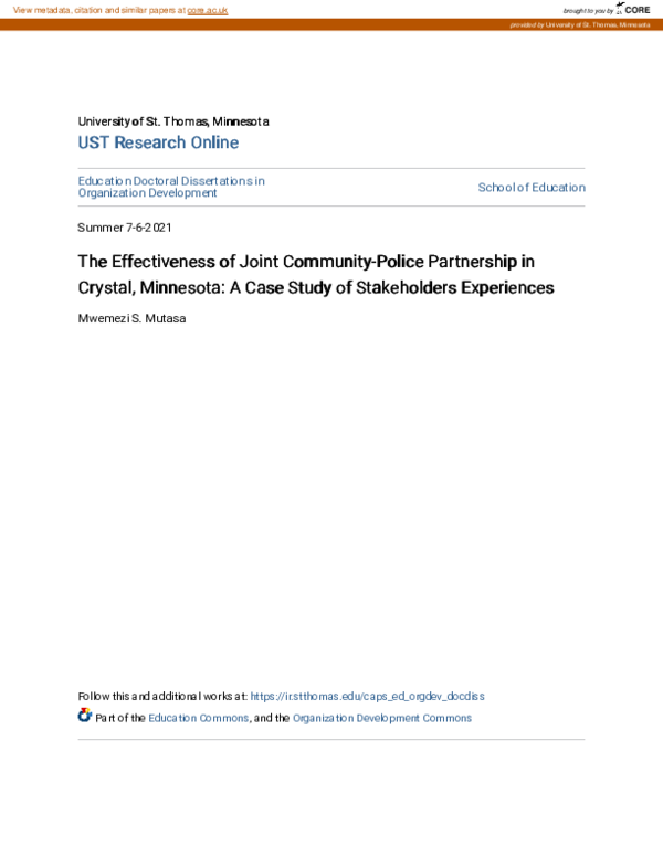 (PDF) The Effectiveness of Joint Community-Police Partnership in ...