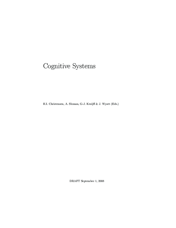 (PDF) Cognitive Systems