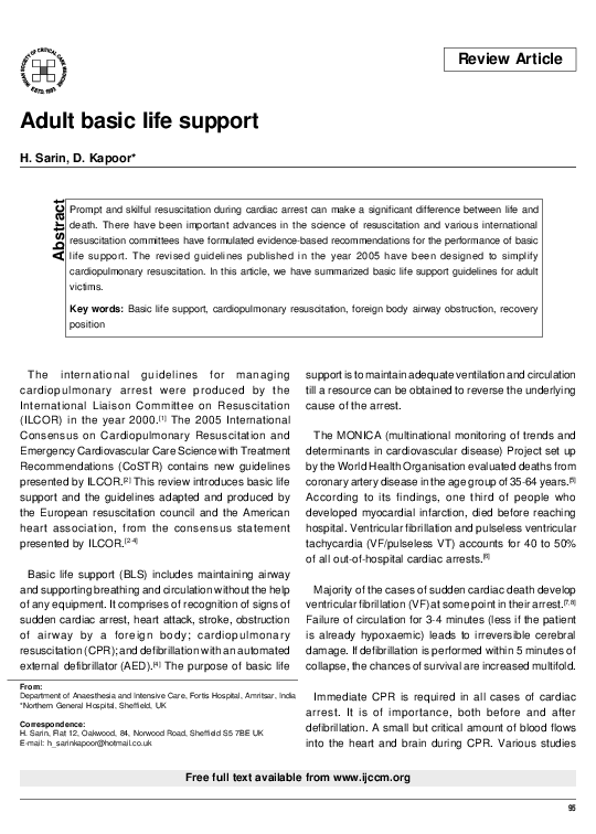 (PDF) Adult basic life support