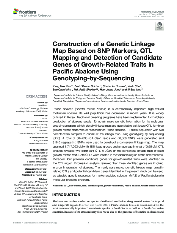 (PDF) Construction of a Genetic Linkage Map Based on SNP Markers, QTL Mapping and Detection of ...