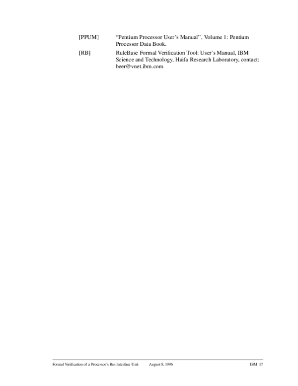 (PDF) Formal Verification of a Processor's BIU