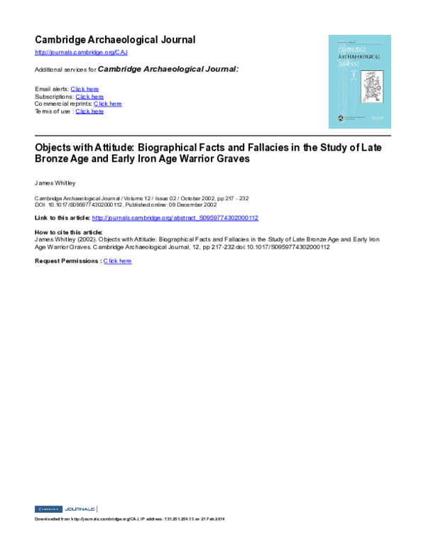 (PDF) Objects with Attitude: Biographical Facts and Fallacies in the ...
