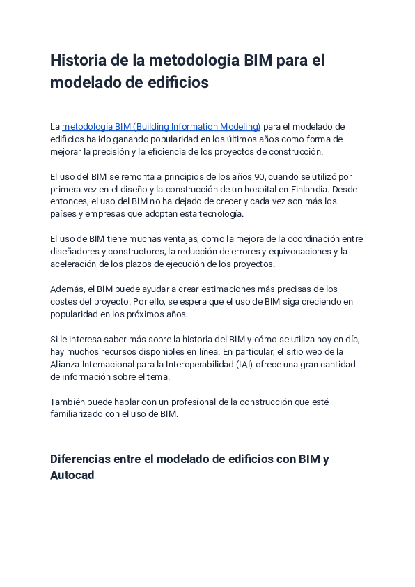 (PDF) Historia de la metodología BIM para el modelado de edificios