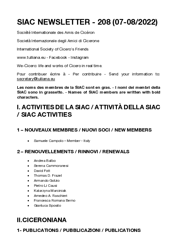 (PDF) SIAC Newsletter 208