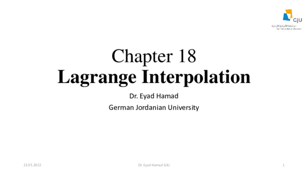(PDF) Chapter 18 Lagrange Interpolation