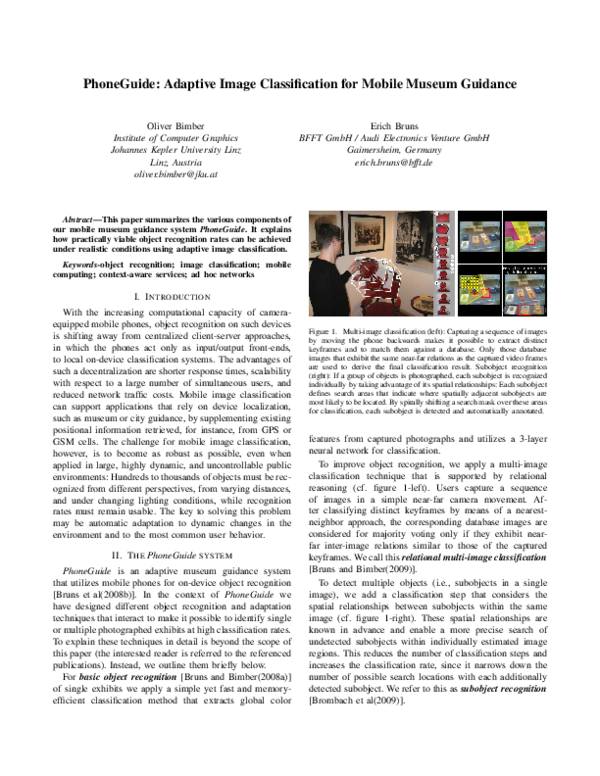 (PDF) PhoneGuide: Adaptive Image Classification for Mobile Museum Guidance | Oliver Bimber ...