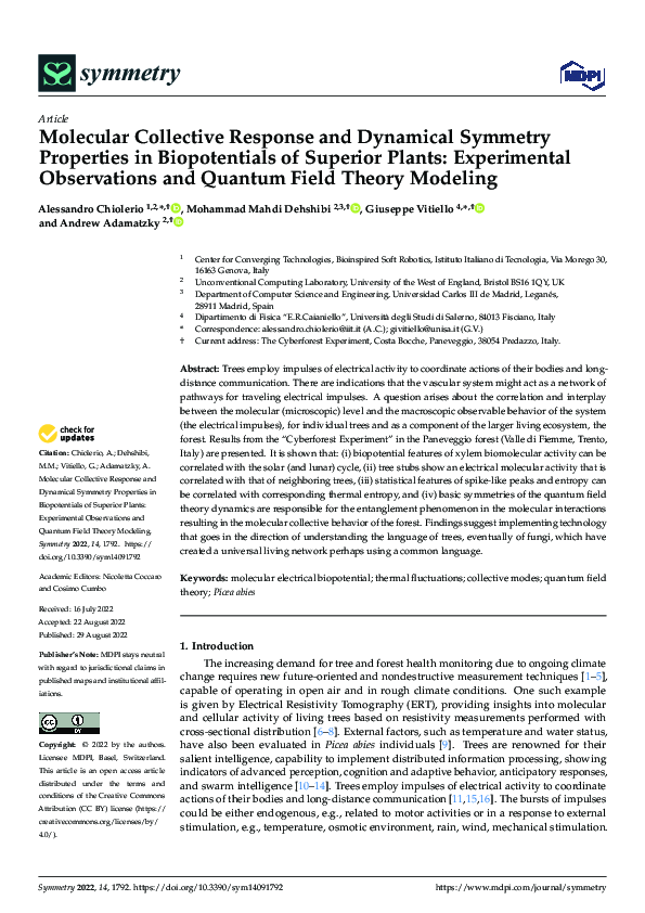 (PDF) Molecular Collective Response and Dynamical Symmetry Properties in Biopotentials of ...