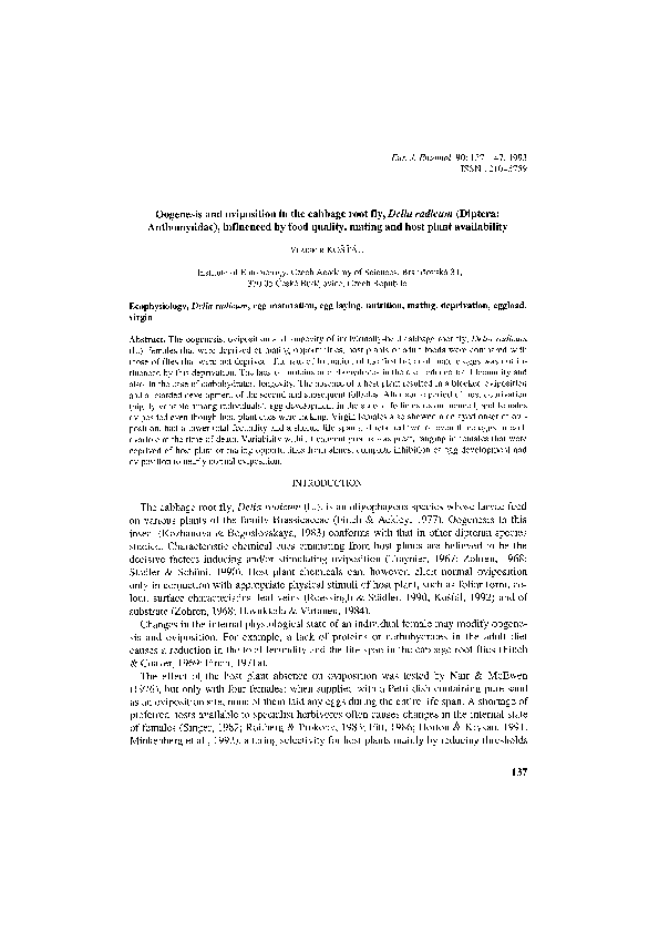 (PDF) Oogenesis and oviposition in the cabbage root fly, Delia radicum ...
