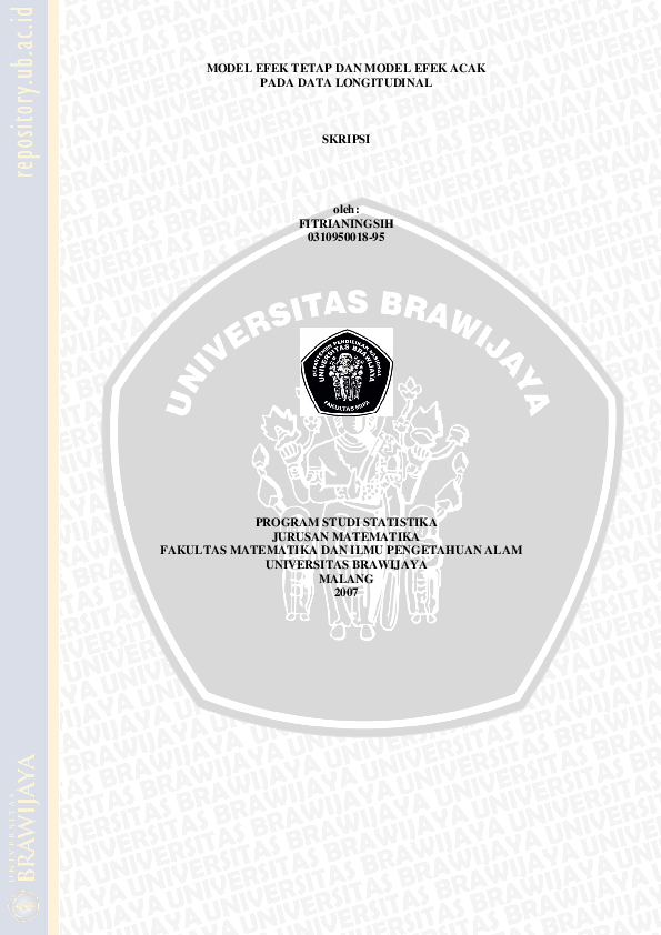 (PDF) MODEL EFEK TETAP DAN MODEL EFEK ACAK PADA DATA LONGITUDINAL ...
