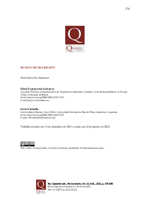 (PDF) Human Neuro-Rights