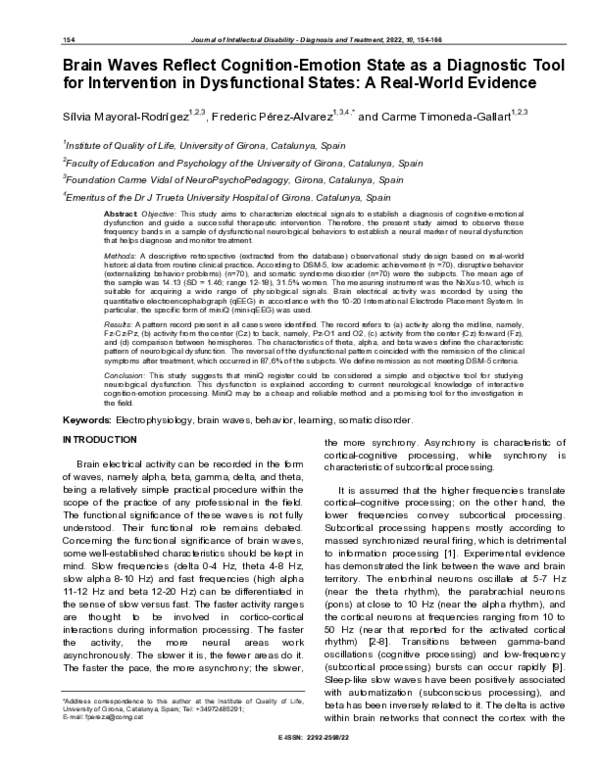 (PDF) Brain Waves Reflect Cognition-Emotion State as a Diagnostic Tool ...