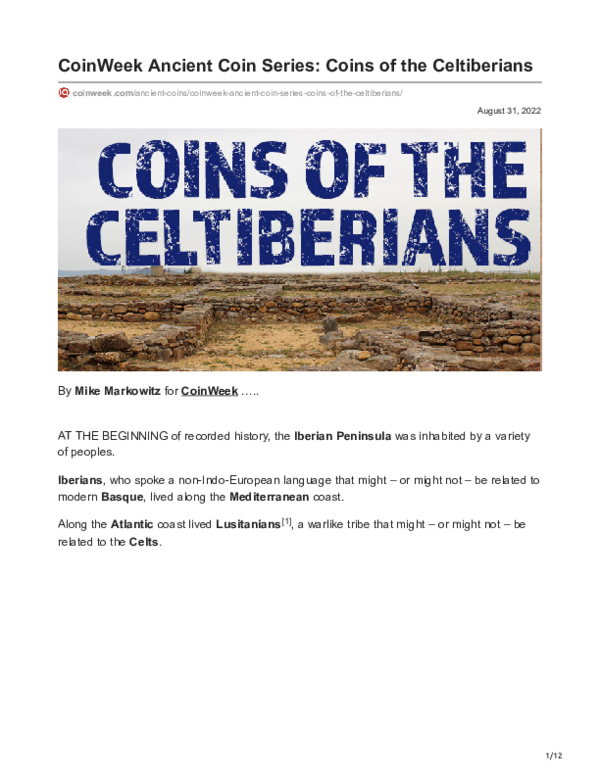 (PDF) Coins of the Celtiberians