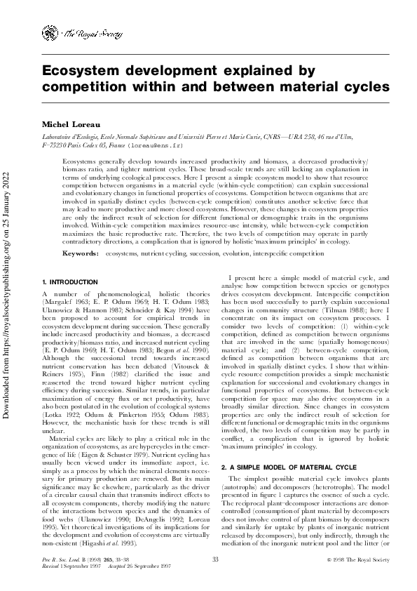 (PDF) Ecosystem development explained by competition within and between ...