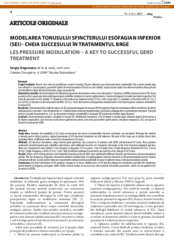 (PDF) Les pressure modulation – a key to successful GERD treatment ...