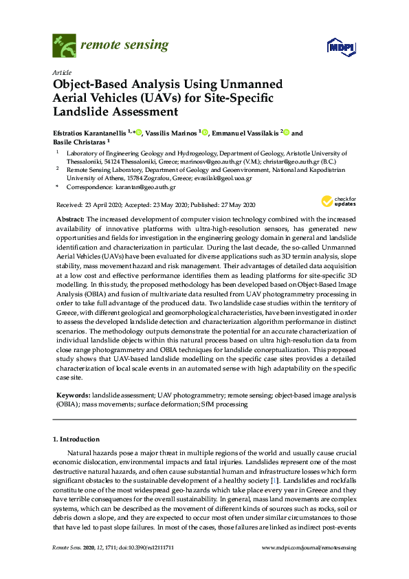 Pdf Object Based Analysis Using Unmanned Aerial Vehicles Uavs For