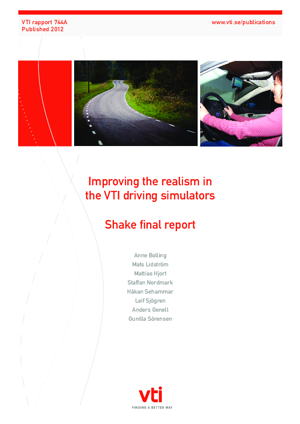 (PDF) Improving the realism in the VTI driving simulators : Shake final ...