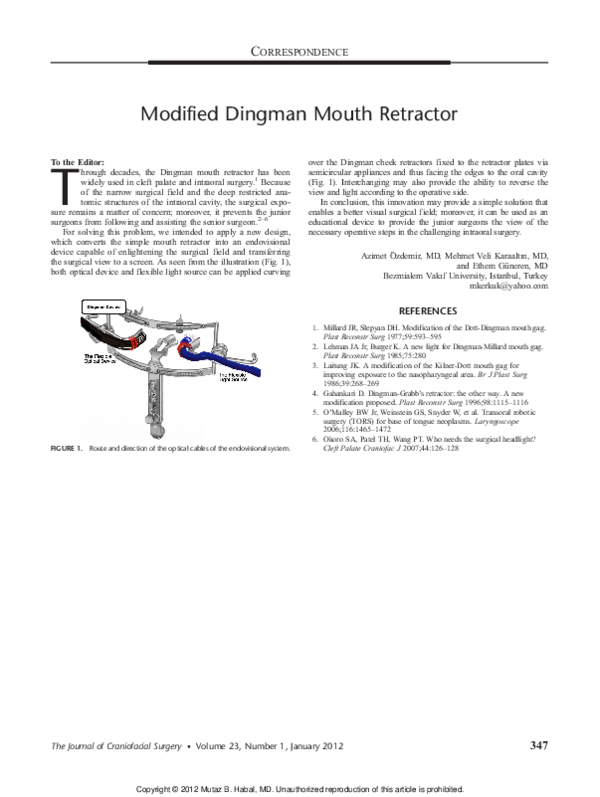 (PDF) Modified Dingman Mouth Retractor