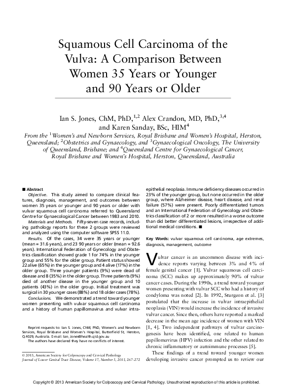 (PDF) Squamous Cell Carcinoma of the Vulva