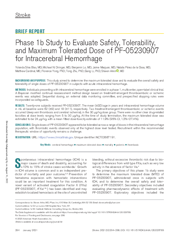 (PDF) Phase 1b Study to Evaluate Safety, Tolerability, and Maximum ...