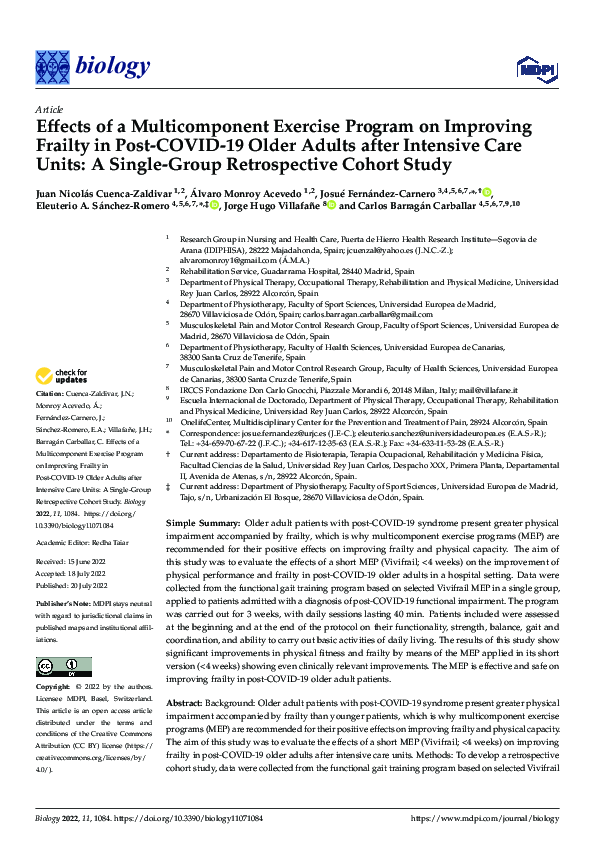 Pdf Effects Of A Multicomponent Exercise Program On Improving Frailty