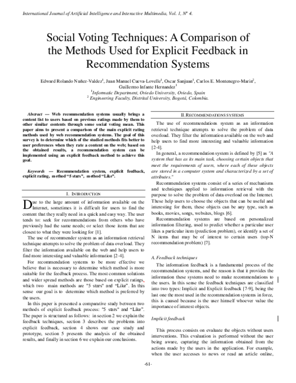 (PDF) Social Voting Techniques: A Comparison of the Methods Used for ...