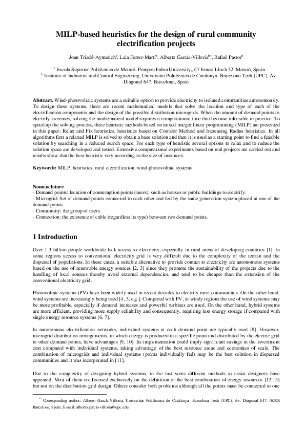 Pdf Milp Based Heuristics For The Design Of Rural Community