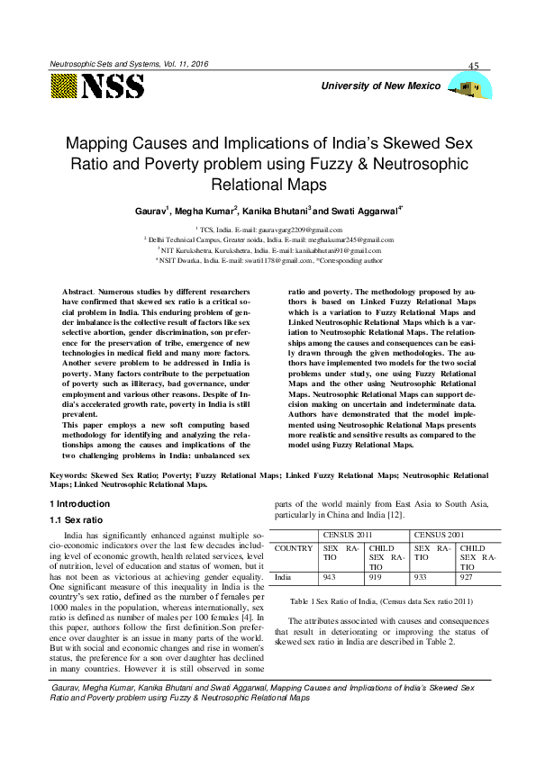 Pdf Mapping Causes And Implications Of Indias Skewed Sex Ratio And Poverty Problem Using 