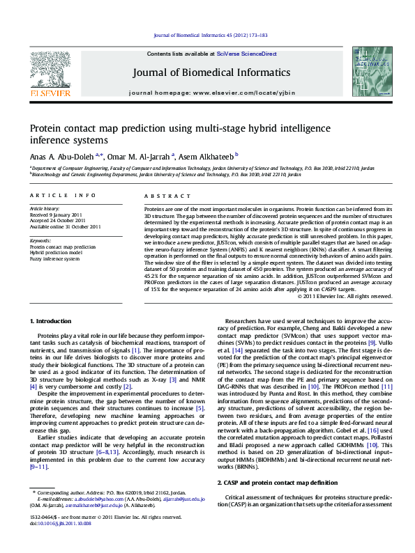 (PDF) Protein contact map prediction using multi-stage hybrid ...