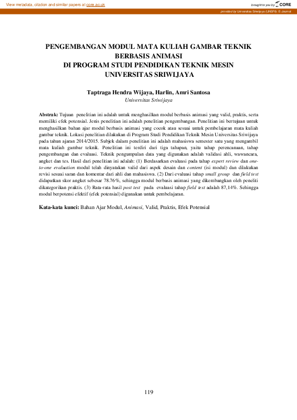 (PDF) Pengembangan Modul Mata Kuliah Gambar Teknik Berbasis Animasi DI Program Studi Pendidikan ...