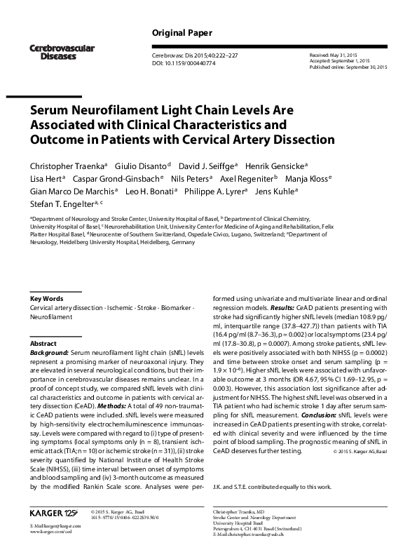 (PDF) Serum Neurofilament Light Chain Levels Are Associated with ...