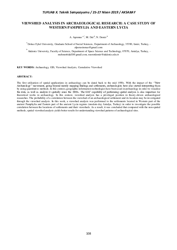 (PDF) Viewshed Analysis in Archaeological Research: A Case Study of ...