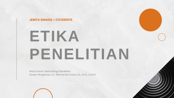 (PDF) PPT ETIKA PENELITIAN