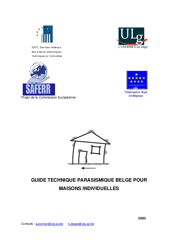 (PDF) Guide Technique Parasismique Belge Pour Maisons Individuelles
